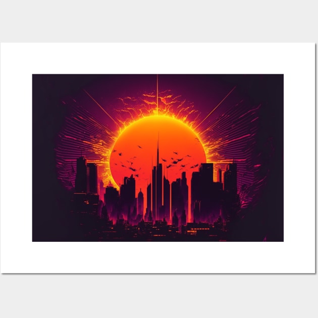 Retrowave 80s City - Synthwave - Posters and Art Prints | TeePublic