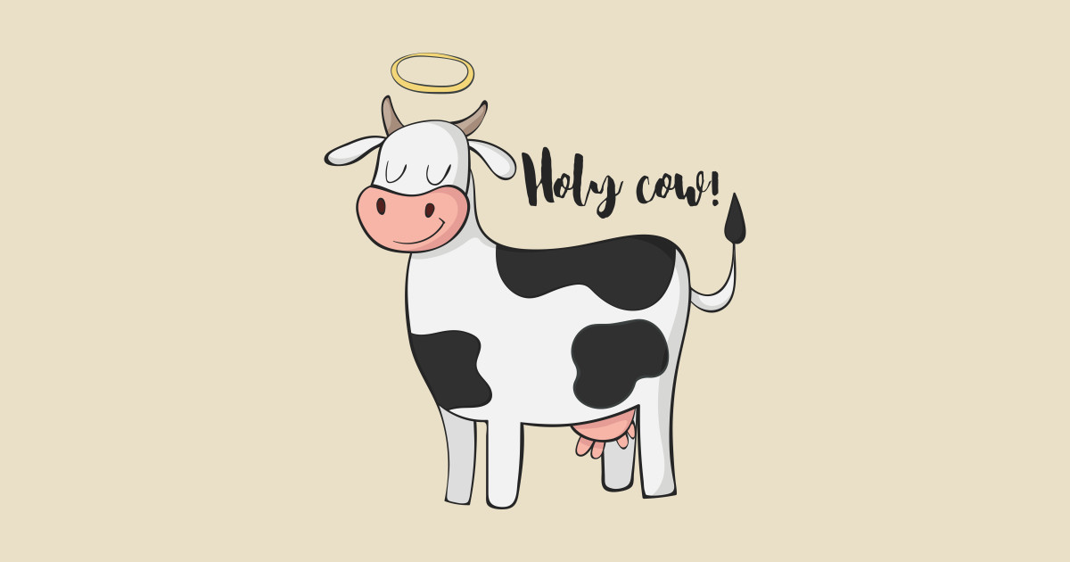 Holy Cow Funny Cow With Halo Angel Joke Design - Cow - Phone Case ...