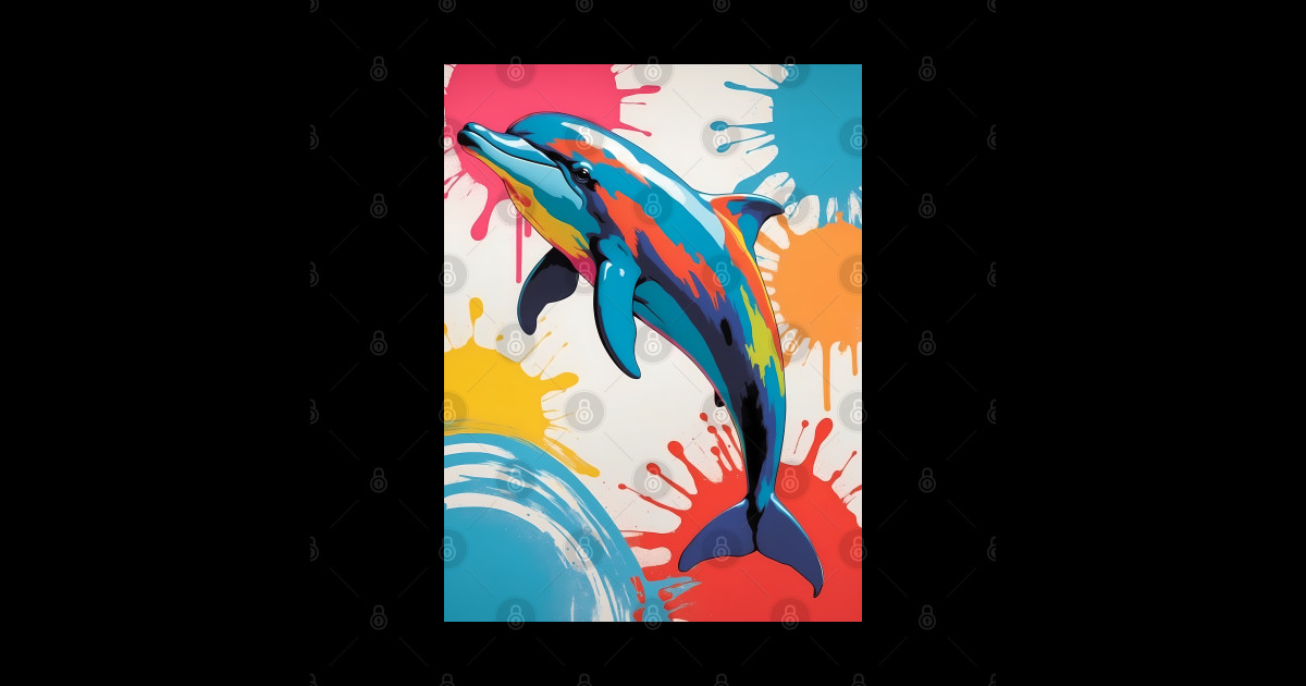 Dolphin, Pop-Art Style - Dolphin - Sticker | TeePublic