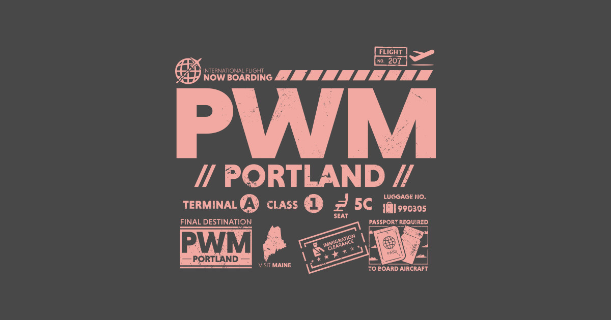 Vintage Portland PWM Airport Code Travel Day Retro Travel Tag Maine ...