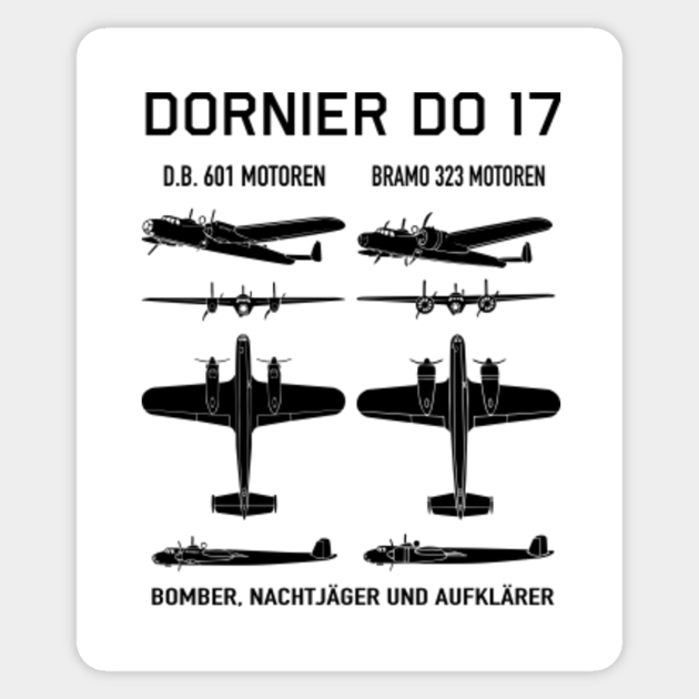 Dornier Do 17 German WW2 Bomber Plane Cutout Dark Silhouettes Gift ...