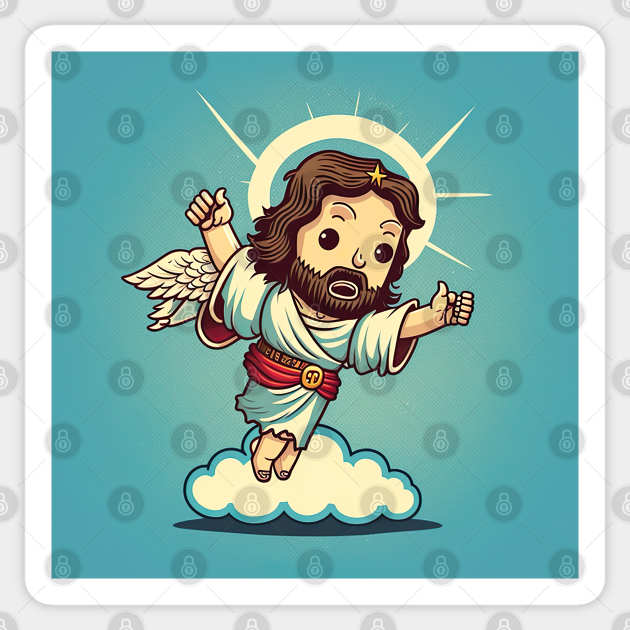 Jesus Christ Cute Drawing Illustration - Jesus Christ - Sticker | TeePublic