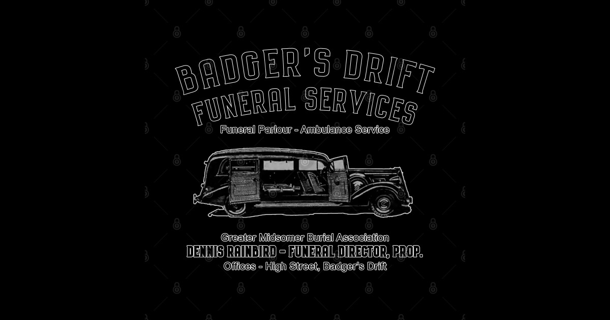 Badger's Drift Funeral Services - Midsomer - Sticker | TeePublic