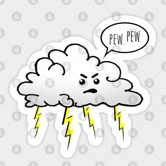 Angry Cloud - Cloud - Sticker | TeePublic