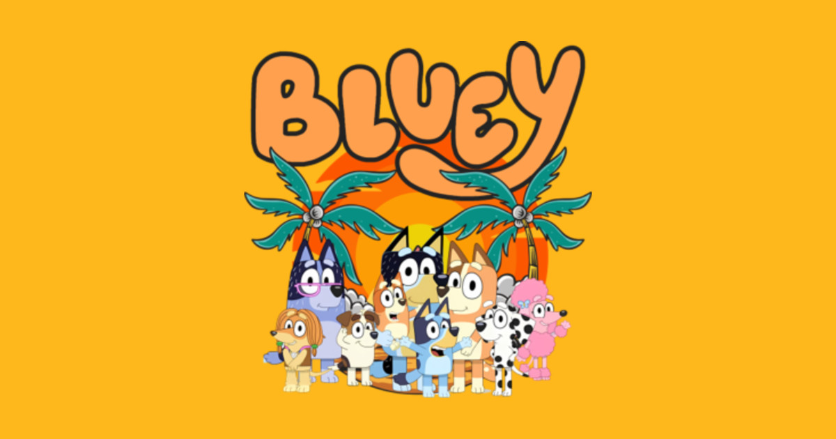 Family's Bluey - Sunset Beach - Bluey - T-Shirt | TeePublic