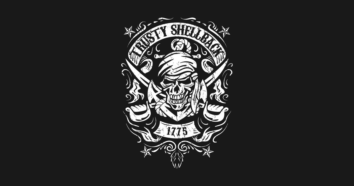 Trusty Shellback Skull and Swords Equator Crossing Naval Art ...
