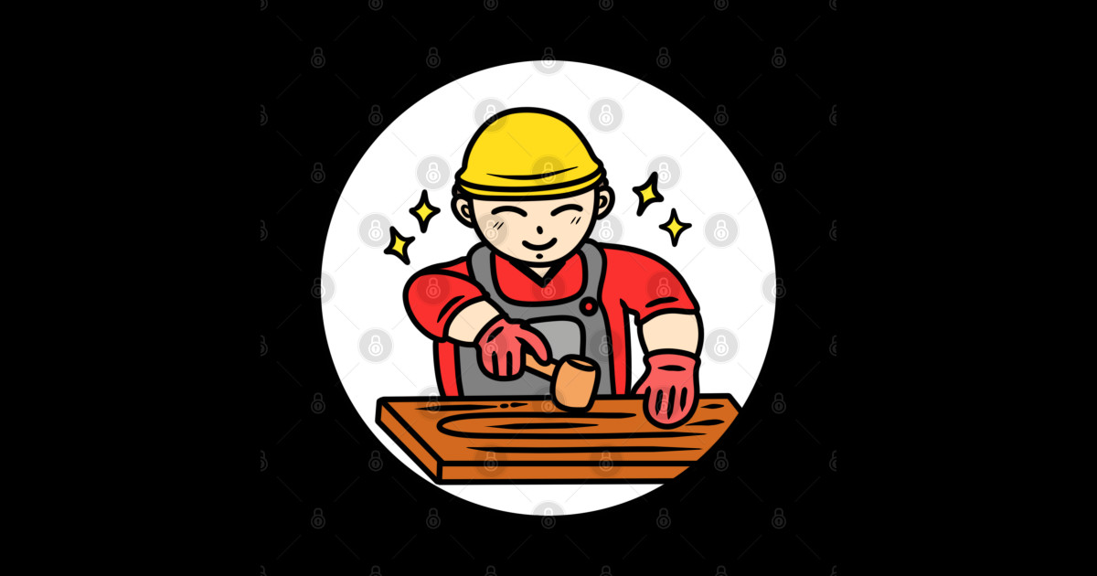 Cute cartoon carpenter - Carpenter - Sticker | TeePublic