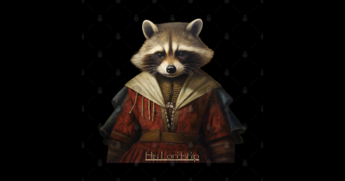 His Lordship - Sir Raccoon - Raccoon - Sticker | TeePublic