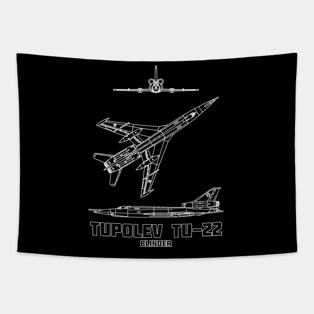 Tupolev Tu-22 Russian Supersonic Bomber Blinder Plane Blueprint Diagram ...