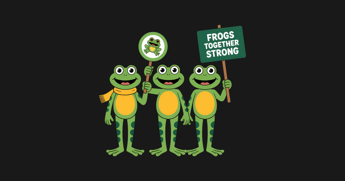 Portland Frog Brigade Oregon Frogs Together Funny Strong - Frogs Funny ...