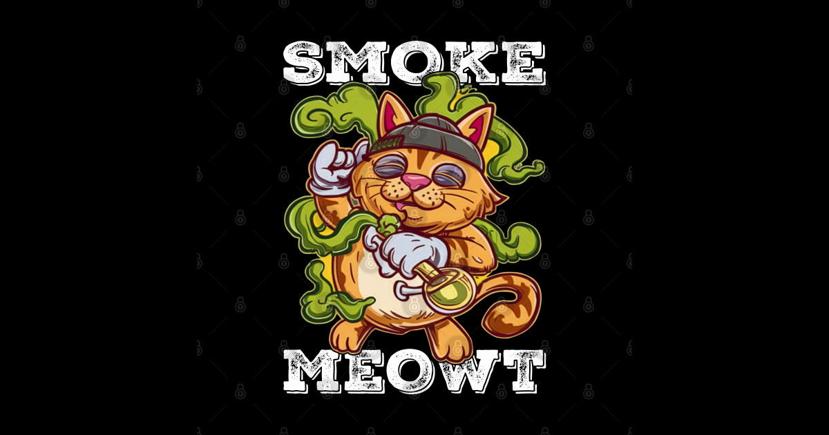 Halloween Smoke Meow Cat Smoking Weed - Cat Smoking Weed - Sticker ...