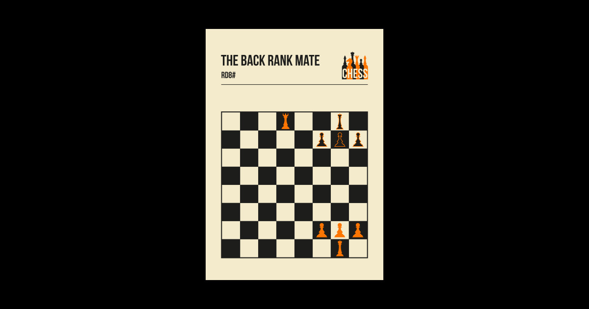 The Back Rank Mate Chess Checkmate Vintage Book Cover Poster - Back ...