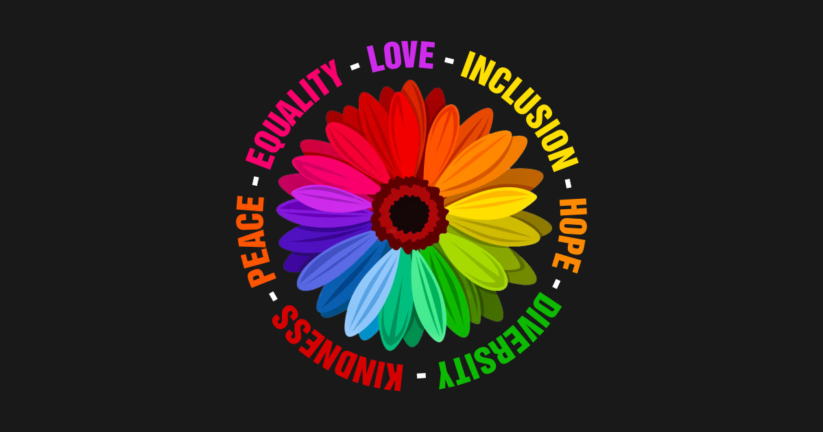 Equality - Love - Inclusion - Hope - Diversity - Kindness, Rainbow ...