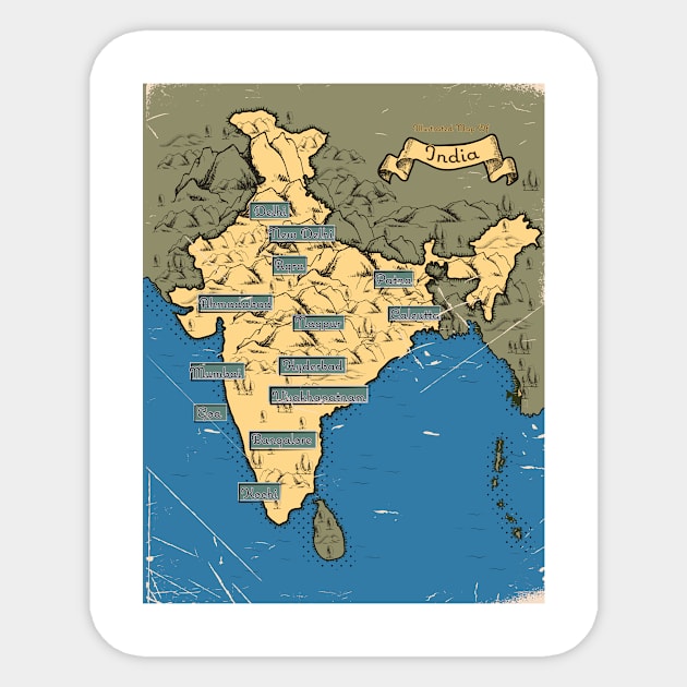India map - India - Sticker | TeePublic