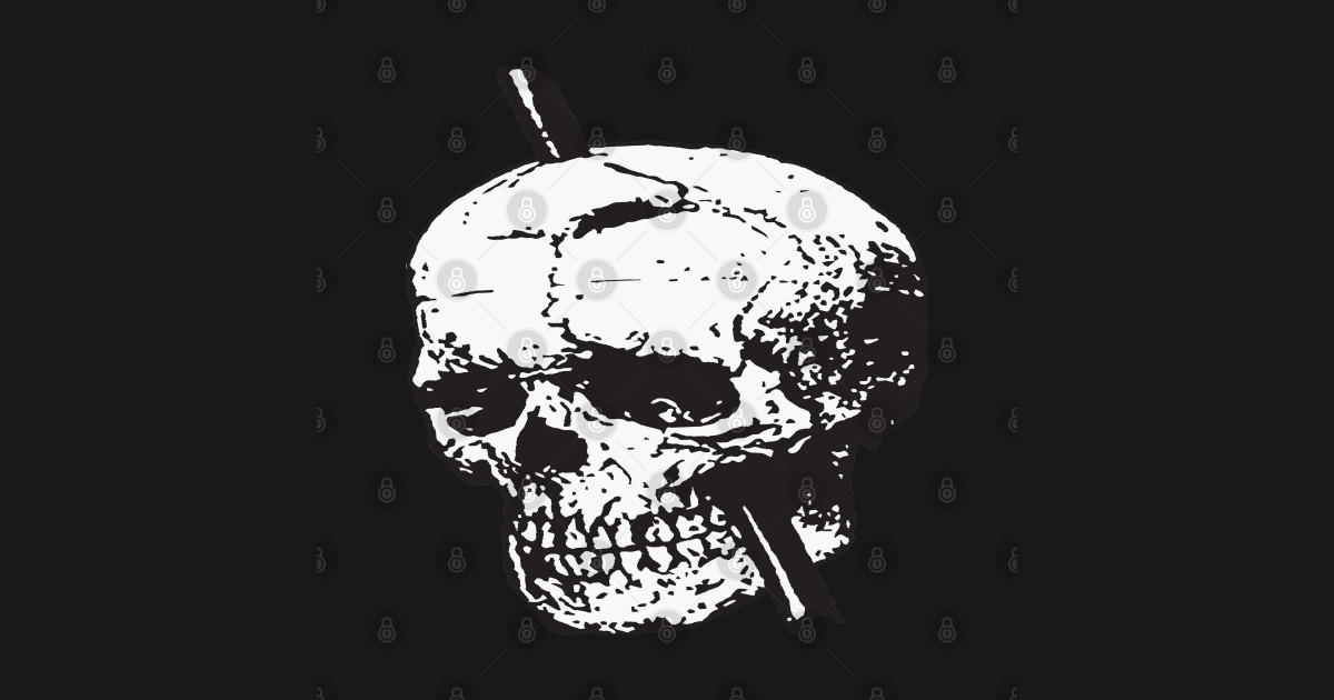 Black and White Skull of Phineas Gage With Tamping Iron Vector ...