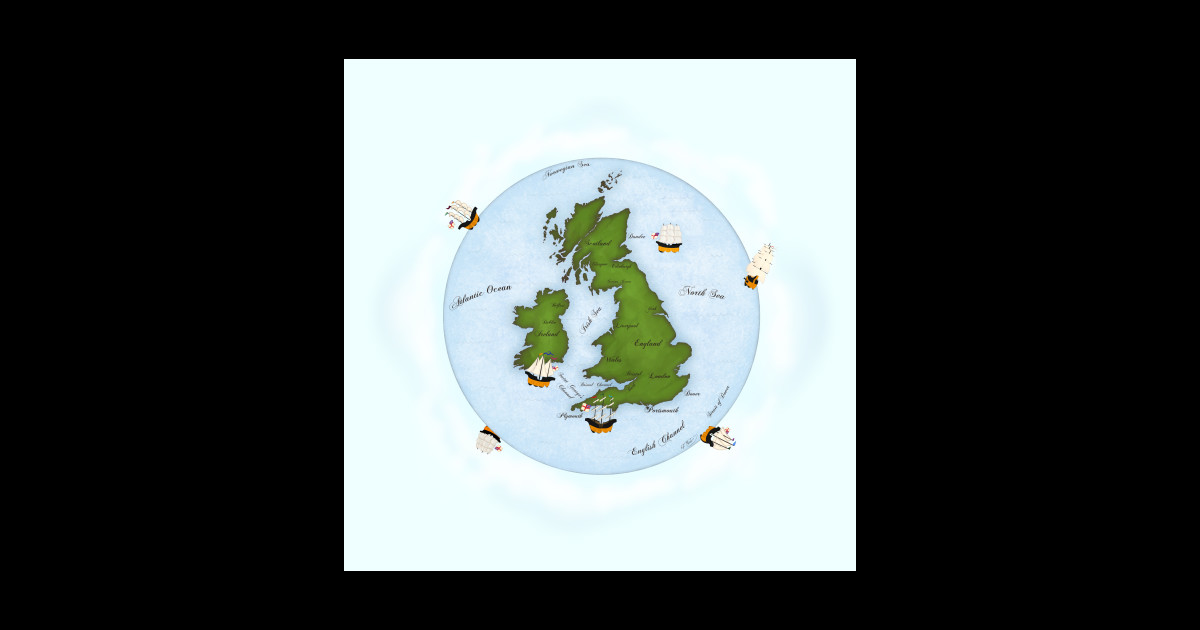United Kingdom As Center of the World Map - Decorative Uk Map - Posters ...
