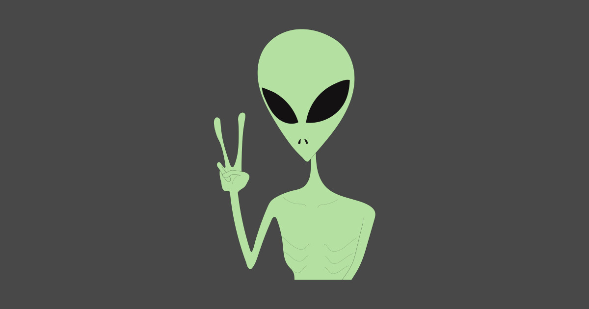 Peace Alien - Peace Sign - Sticker | TeePublic