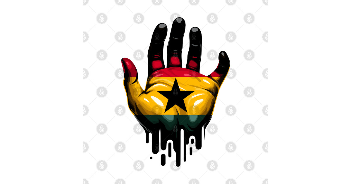 Ghana Flag Hand - Ghana - T-Shirt | TeePublic