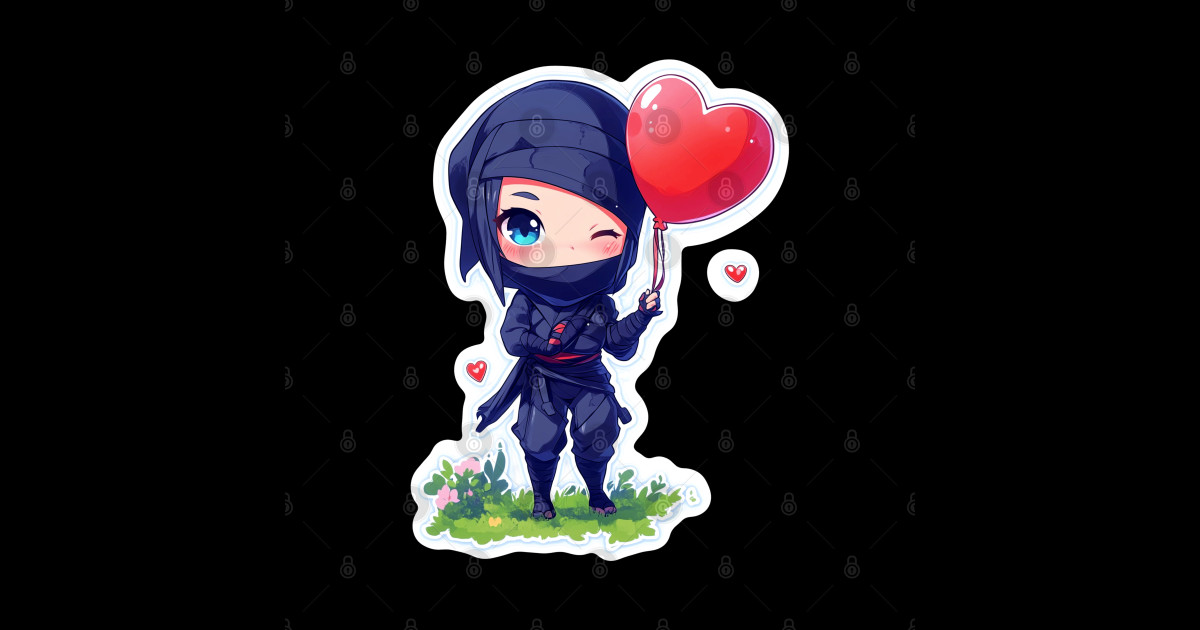 Anime Girl Ninja Heart Balloon Valentine's Day - Anime Ninja Girl ...