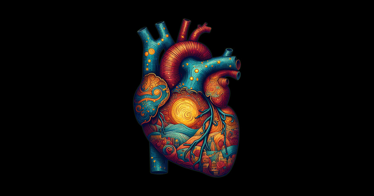 van gogh heart - Anatomical Heart - Sticker | TeePublic