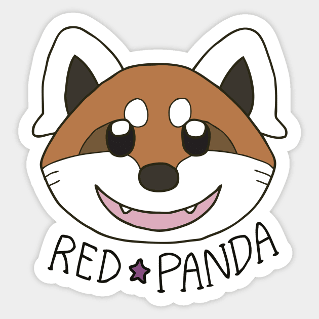Cute Red Panda Grin - Red Panda - Sticker | TeePublic