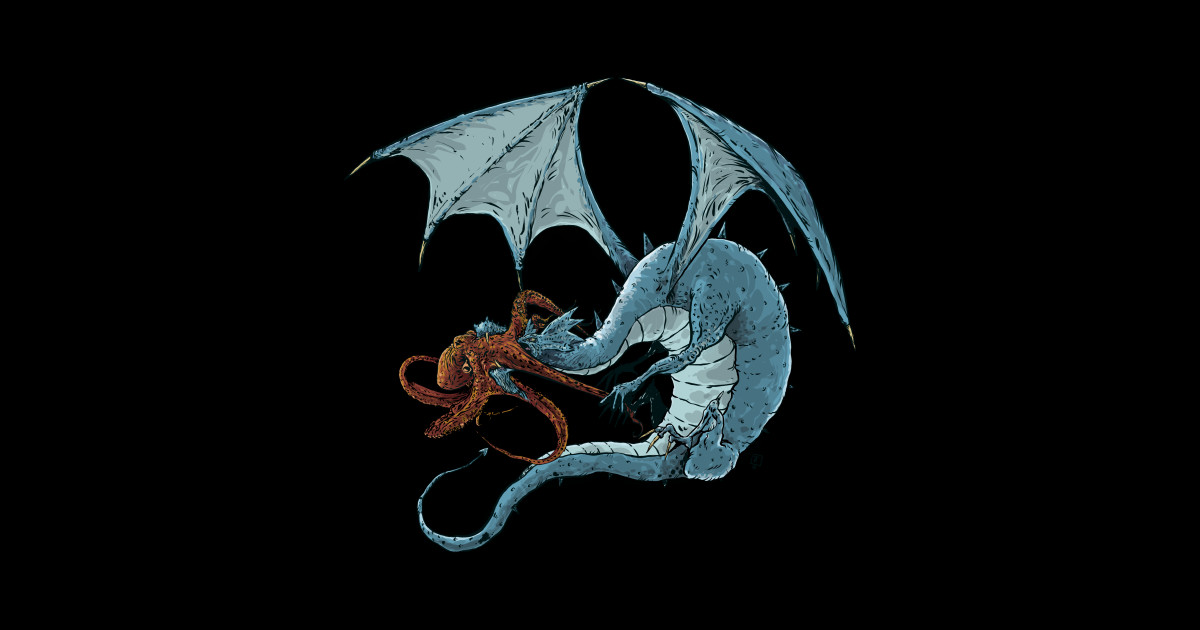 Dragon vs Octopus - Dragon Vs Octopus - Posters and Art Prints | TeePublic