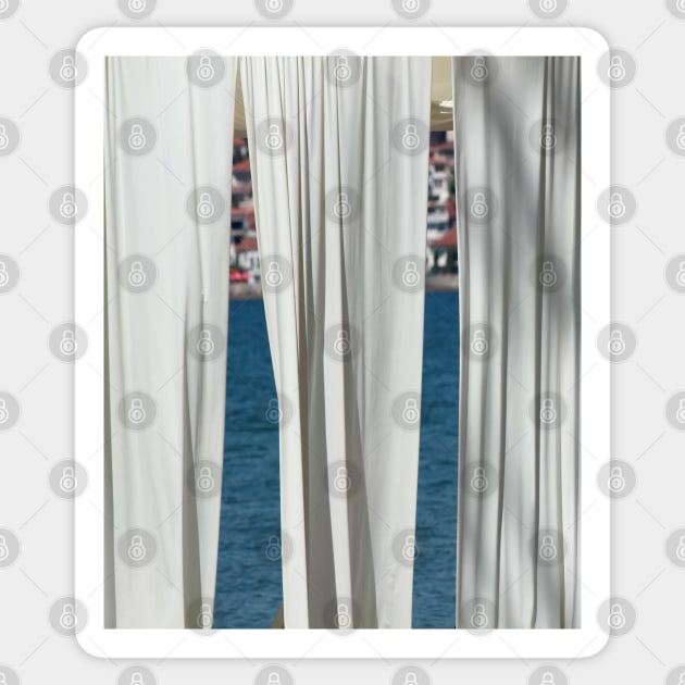 Behind the curtain. - View - Sticker | TeePublic