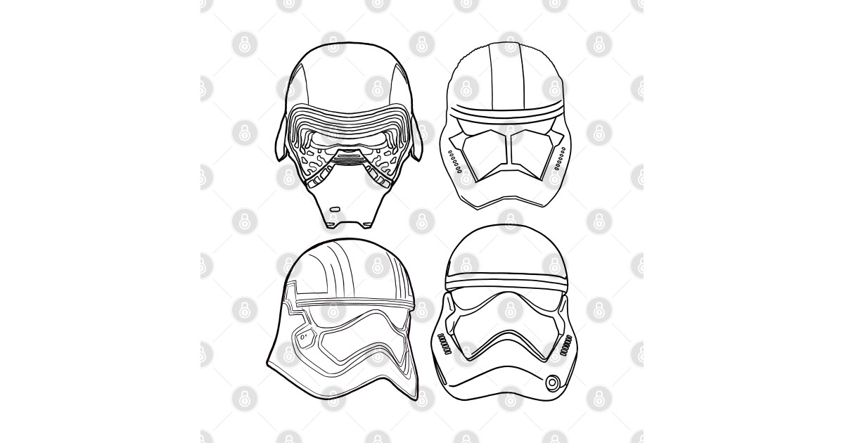 Line Art Series First Order Helmets - First Order - T-Shirt | TeePublic