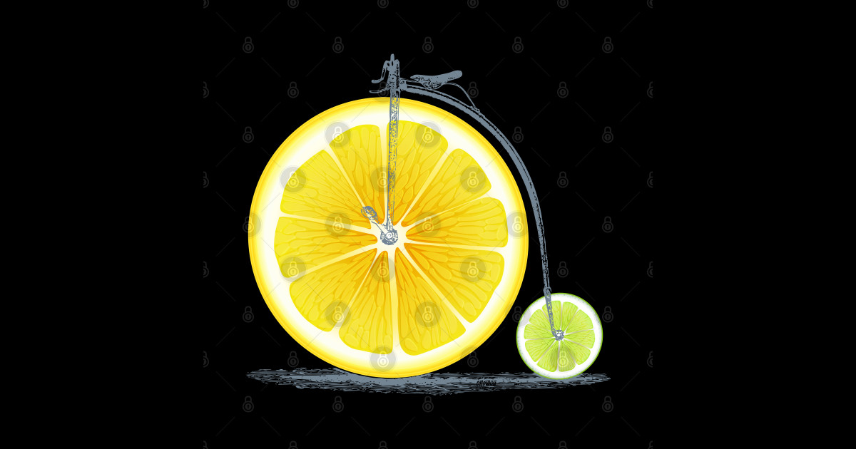 Vintage Lemon Lime Bike with Retro Cycle Frame Look and Lemon and Green Citrus Wheels, where you ...