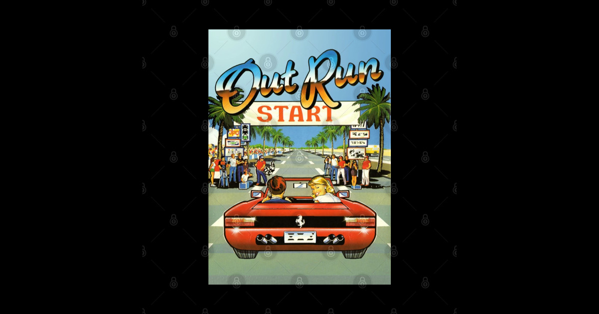 Out Run - Retro Video Game - Sticker | TeePublic
