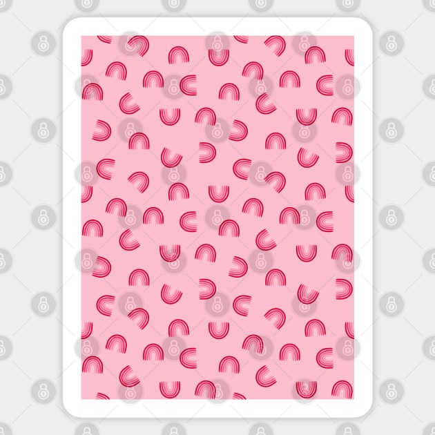 Pink Rainbow Pattern - Rainbow - Sticker | TeePublic