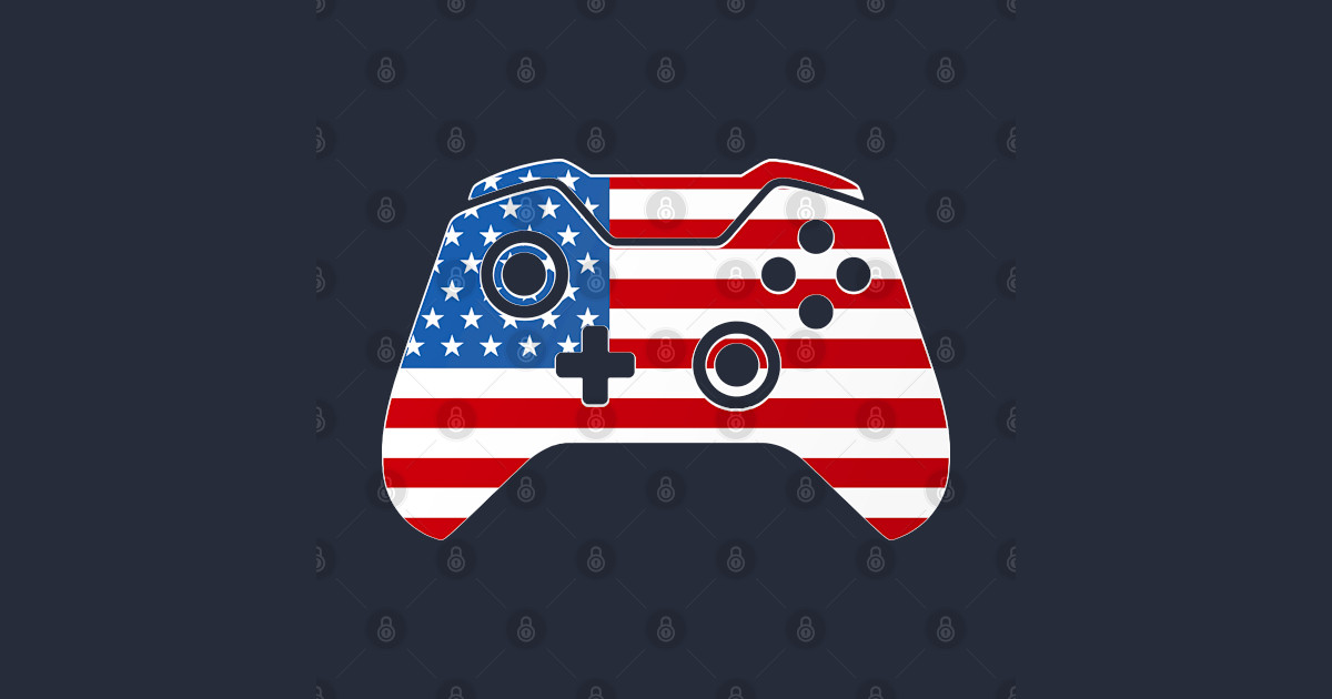 GAME CONTROLLER - American flag - 4th Of July Usa Patriotic Video Gamer ...