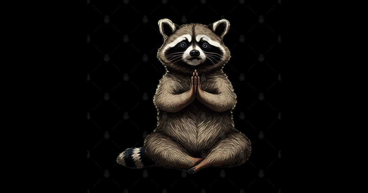 The Meditation Raccool - Raccoon Meditation - Sticker | TeePublic