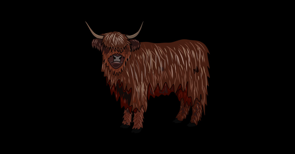 Highland cow cartoon illustration - Highland Cow Cartoon Illustration ...