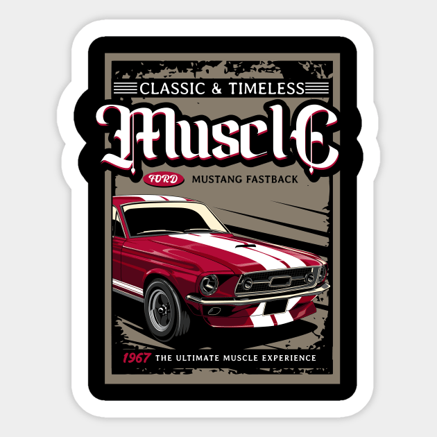 1967 Mustang Fastback - 1967 Mustang Fastback - Sticker | TeePublic