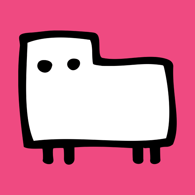 Minimal Cute Square Cat Drawing - Cute - T-Shirt | TeePublic