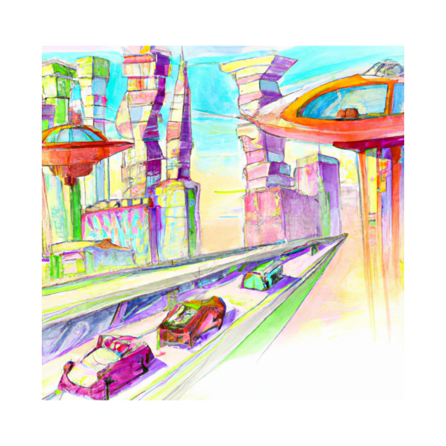 Futuristic City Pencil Drawing - Pencil Drawing - T-Shirt | TeePublic