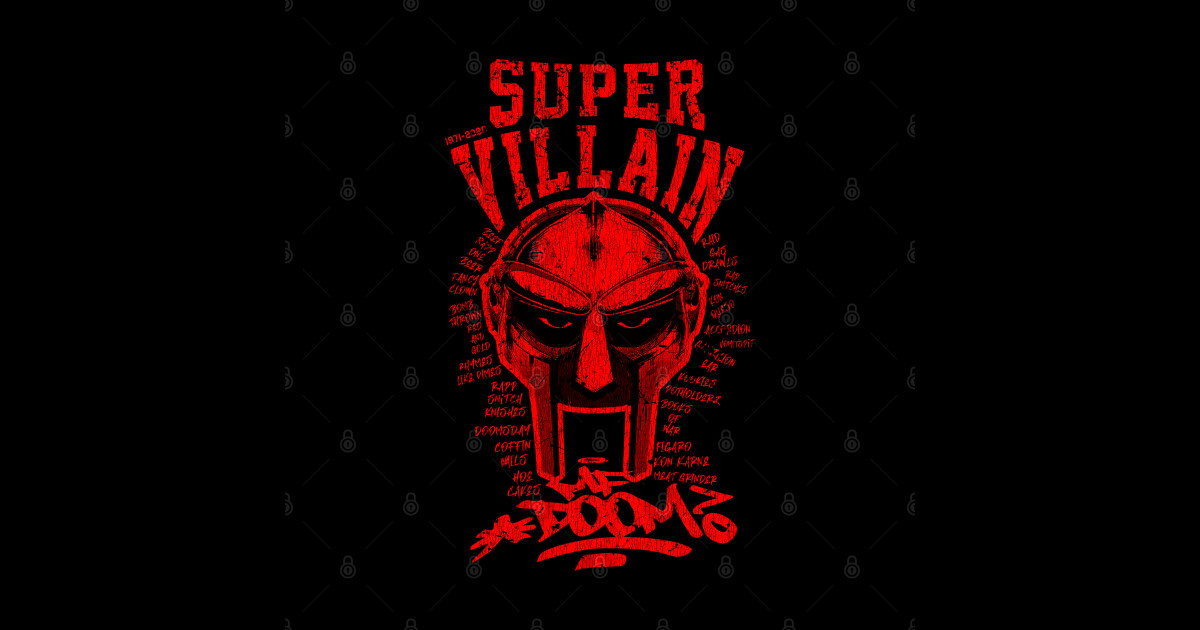 Villain MF Doom Red - Mf Doom - Sticker | TeePublic