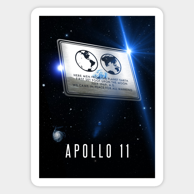 Apollo 11 metal plaque, 3D - Voyager 1 - Sticker | TeePublic