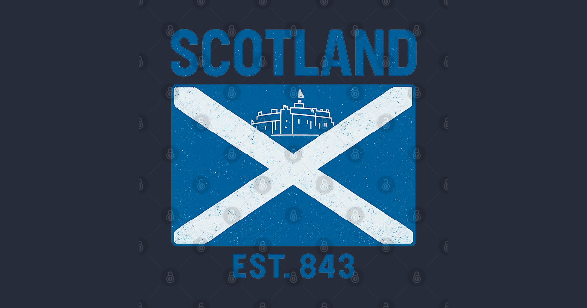 Scotland St. Andrew’s Cross Castle – Retro Scottish Flag Design ...