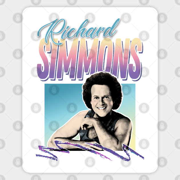 Richard Simmons 80s Styled Tribute Design - Richard Simmons - Sticker ...