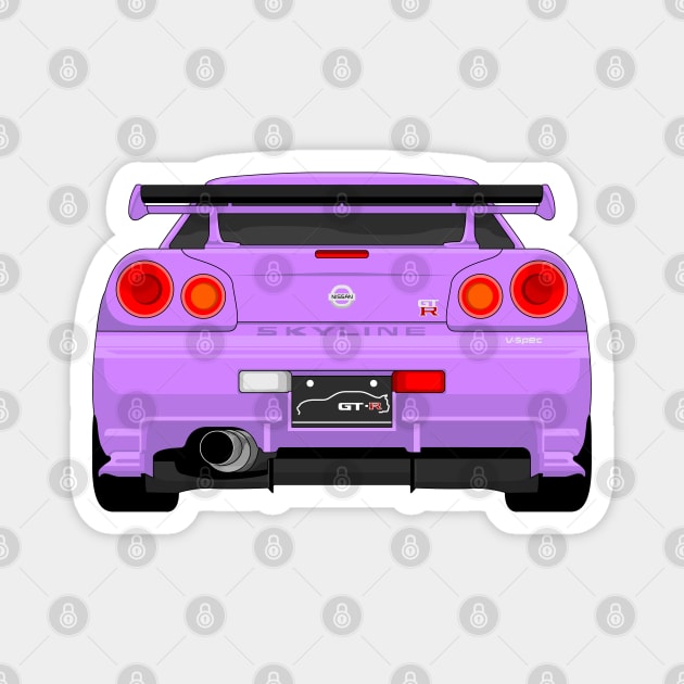 GTR R34 VIOLET - Nissan Skyline Gtr R34 - Magnet | TeePublic
