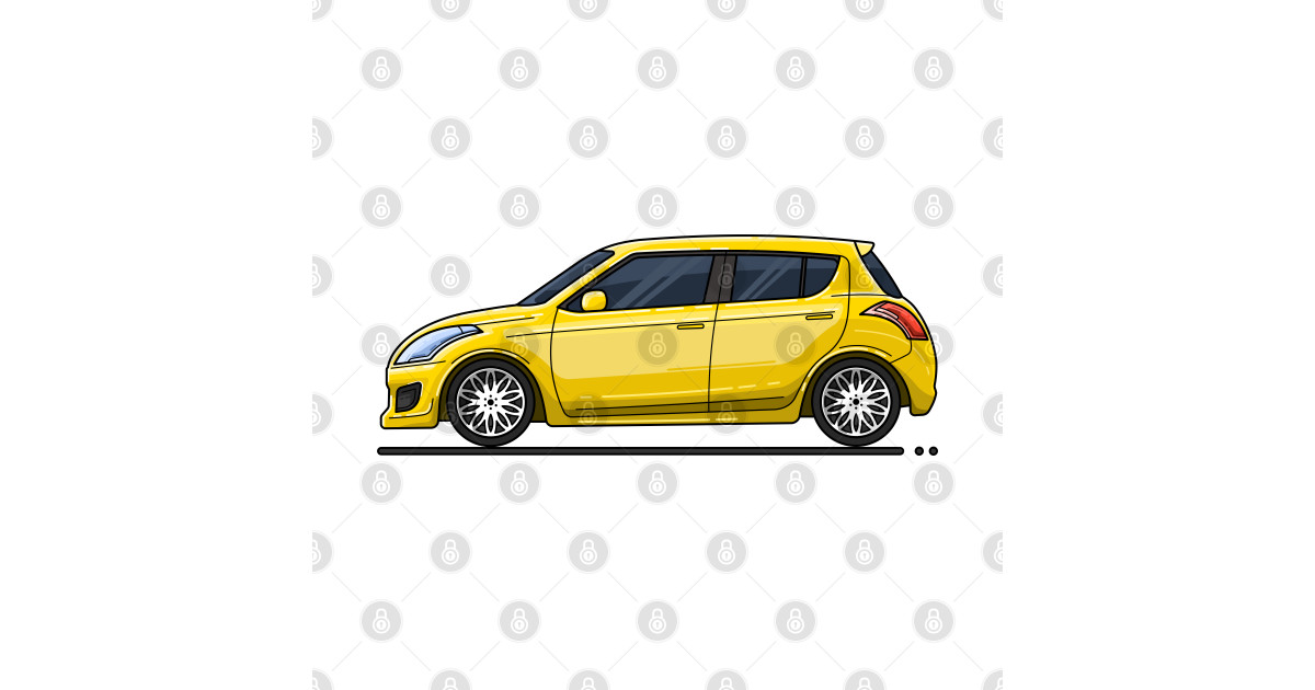 Yellow Hatchback Car - Jdm Car - T-Shirt | TeePublic