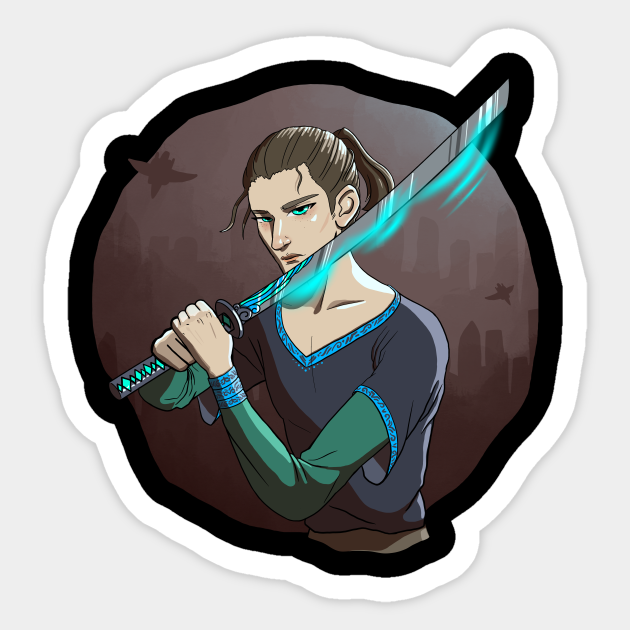 Cyan Sword - Enchanted Sword - Sticker | TeePublic