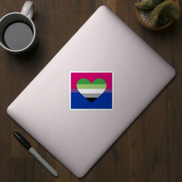 Aromantic and bisexual - Aromantic Pride - Sticker | TeePublic