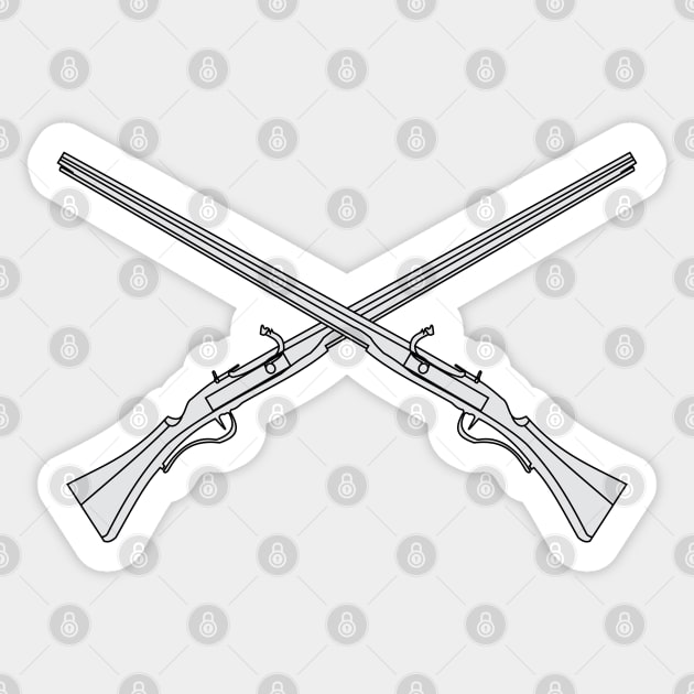 Crossed Muskets (Silver) - Musket - Sticker | TeePublic