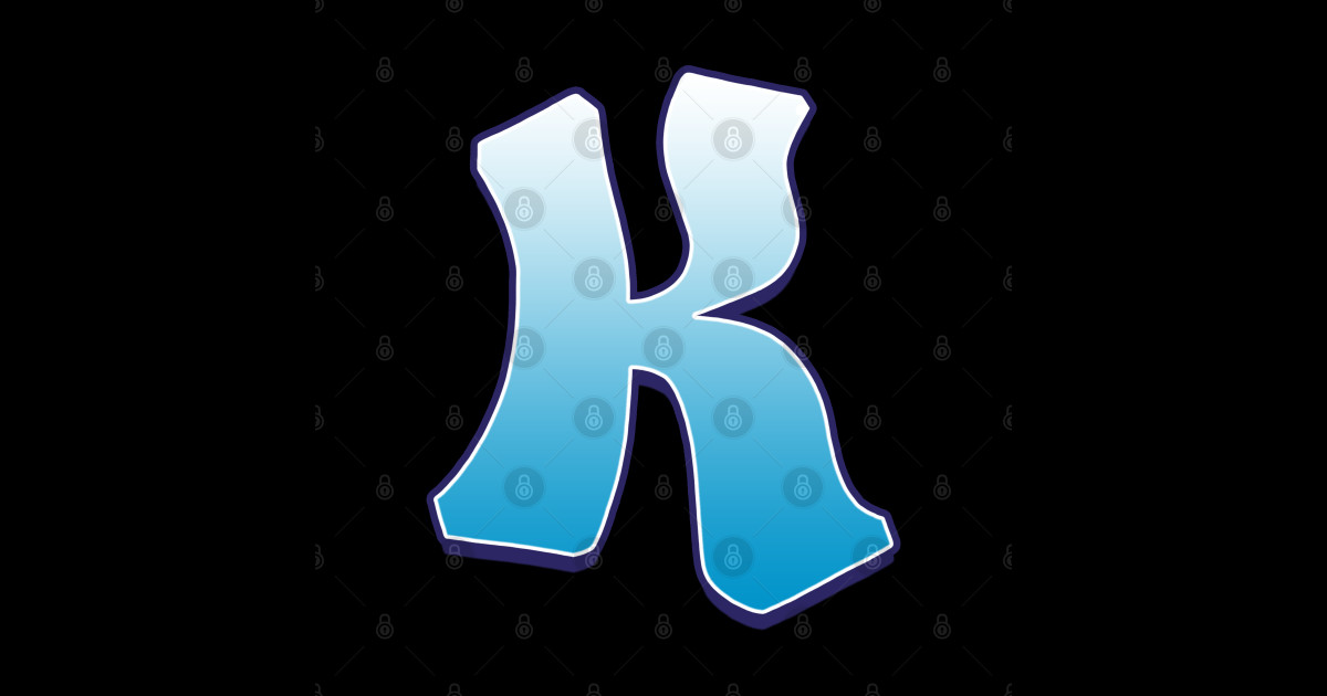 K - Blue - Letter - Sticker | TeePublic