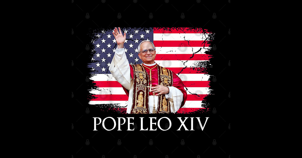 God Bless Pope Leo Xiv American Flag - God Bless Pope Leo Xiv American Flag - Sticker | TeePublic
