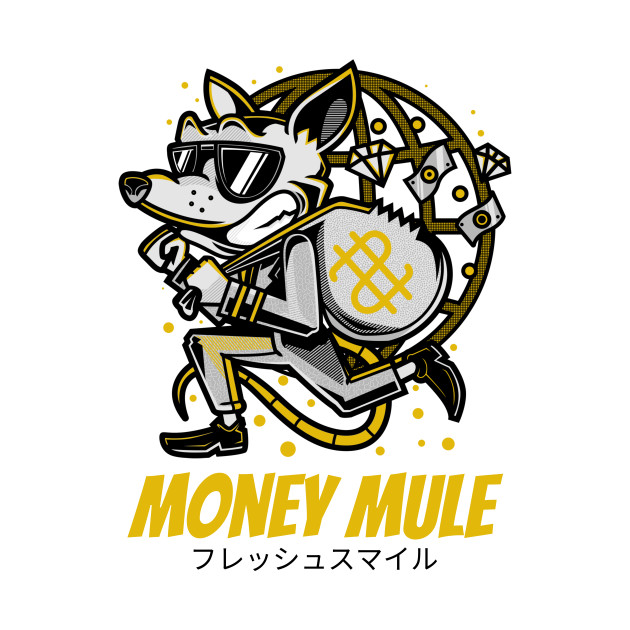 Money Mule Thief Funny Cartoon Characters - Money - T-Shirt | TeePublic
