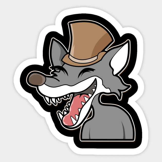 Wolf Comic Cap - Wolf Comic - Sticker | TeePublic